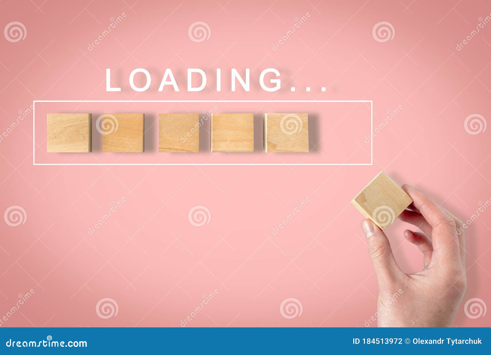 Loading Out Wooden Cubes with Your Hand Stock Photo - Image of data ...