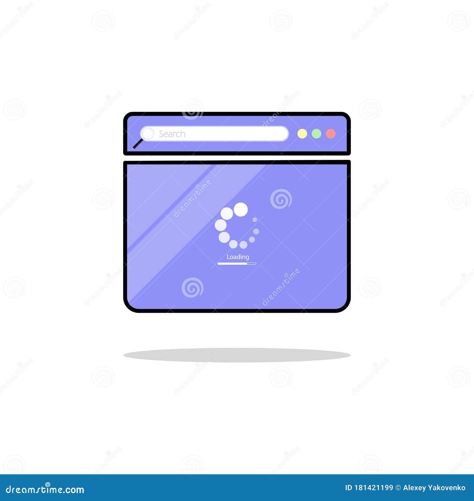 Loading Page Browser on Top View Laptop Screen. Website Page Icon Flat ...