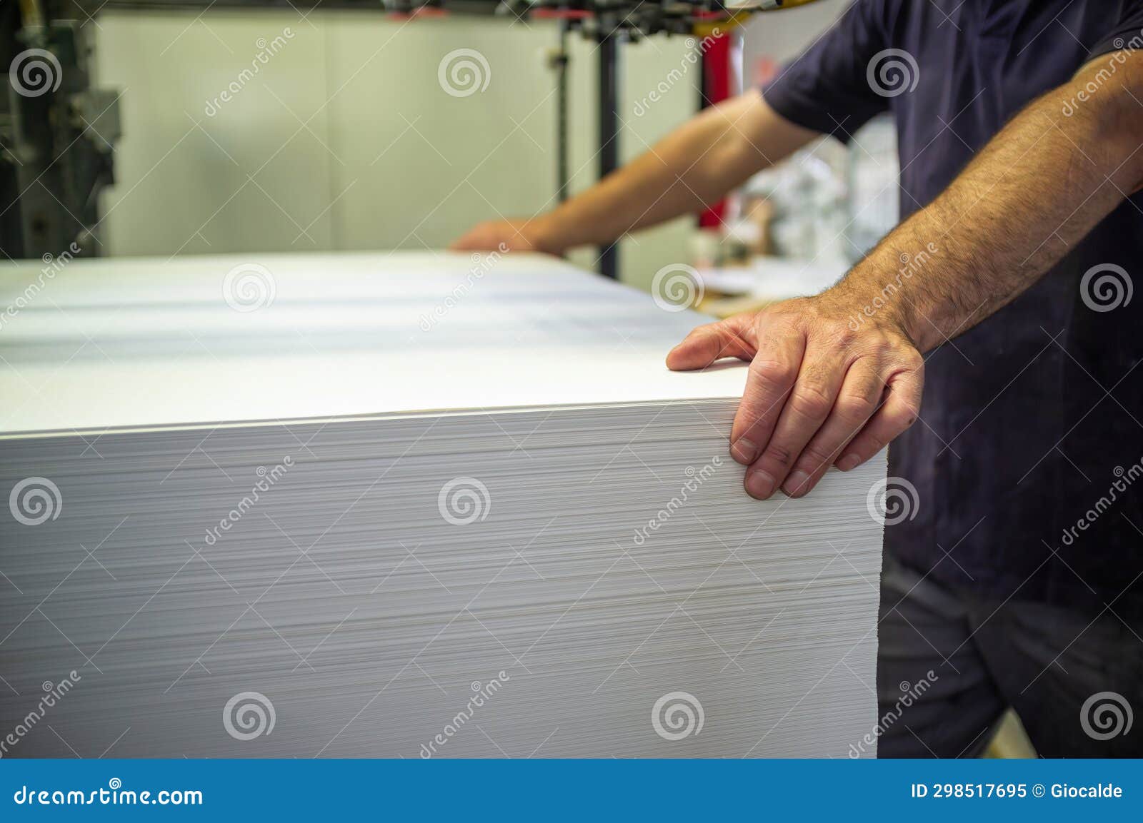Loading Paper Onto an Offset Printing Machine Stock Image - Image of ...
