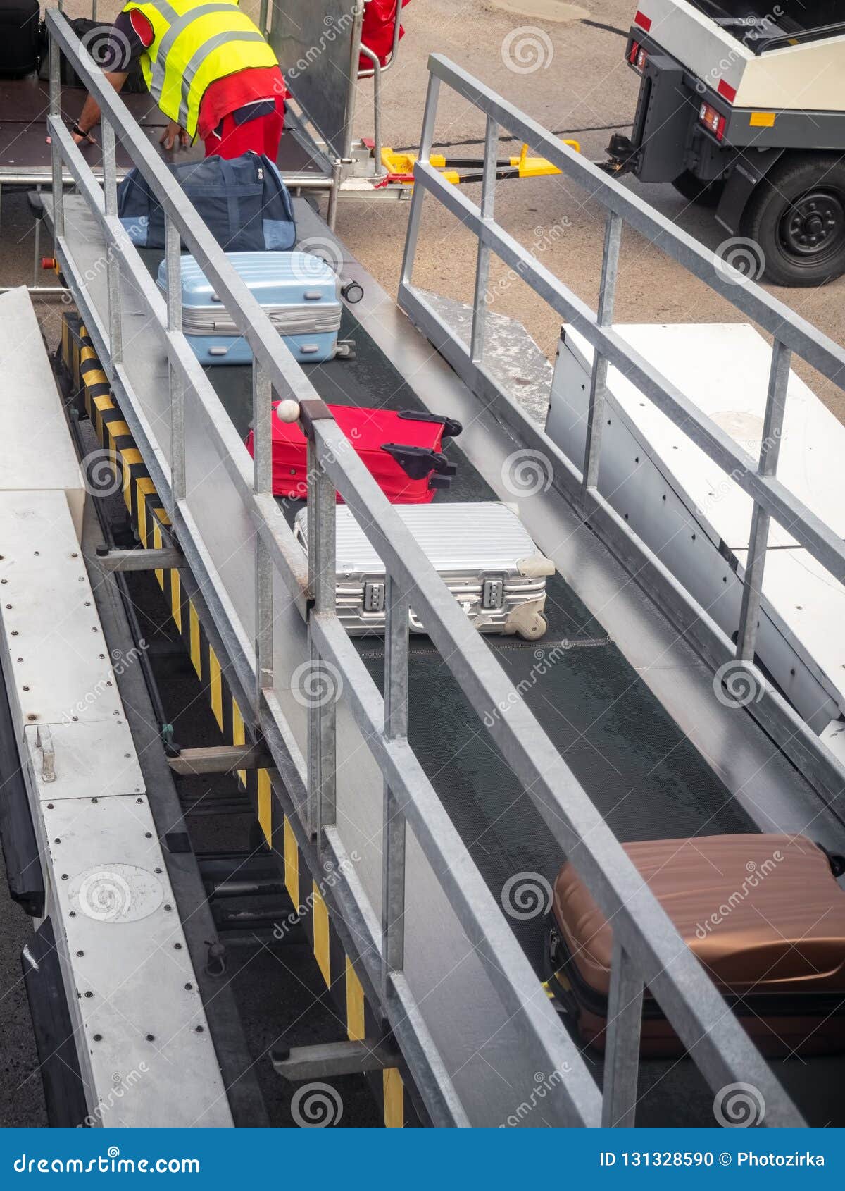 Loading Passenger Cargo at the Airport Stock Photo - Image of fuselage ...