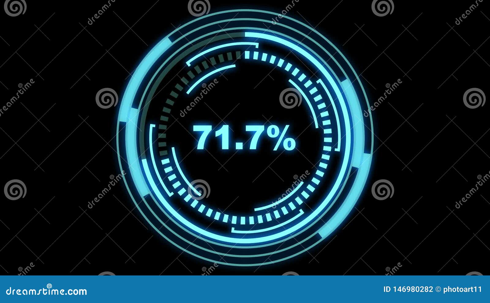 Loading and Pending Screen Futuristic - HUD Elements and Percentage ...