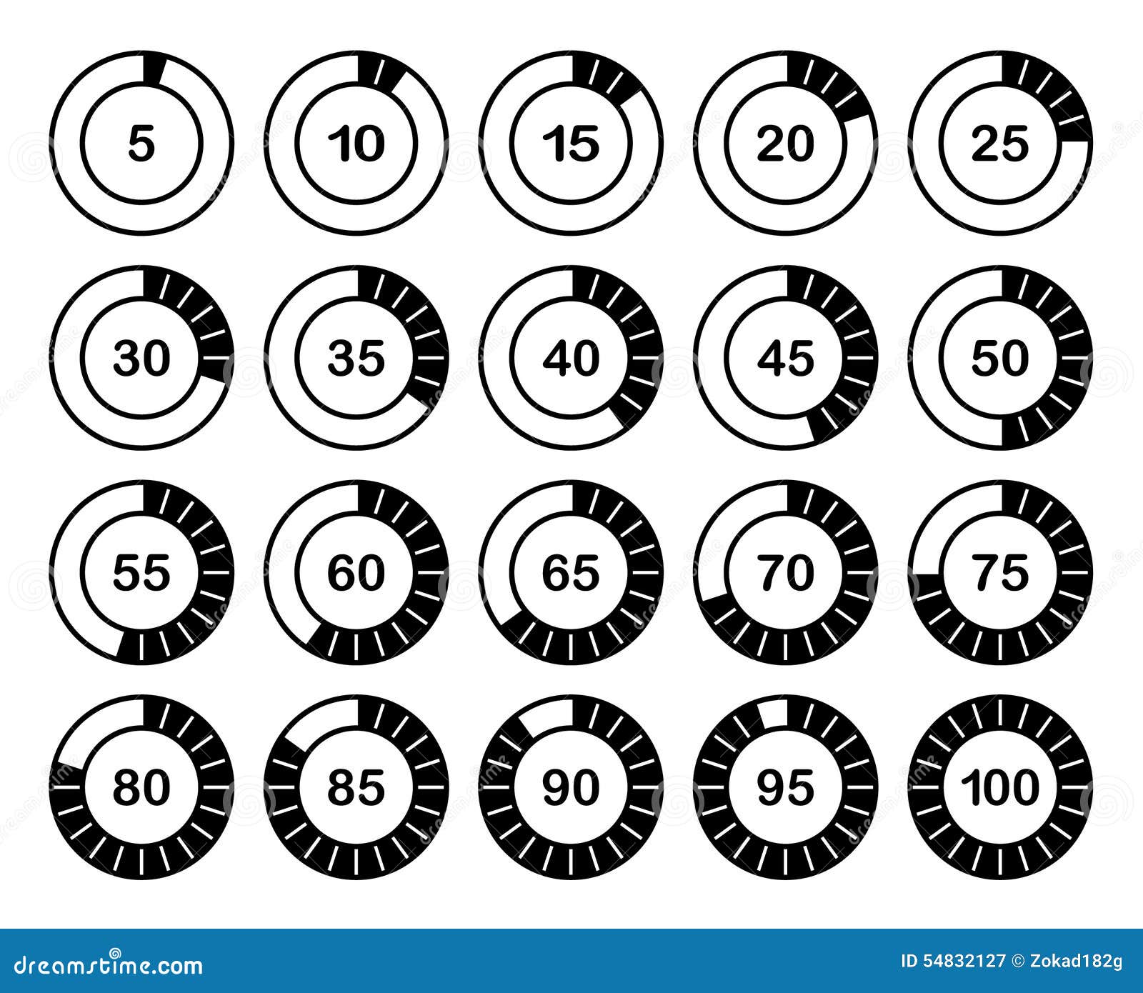 Loading or Percentage Icons Set 2 Stock Vector - Illustration of ...
