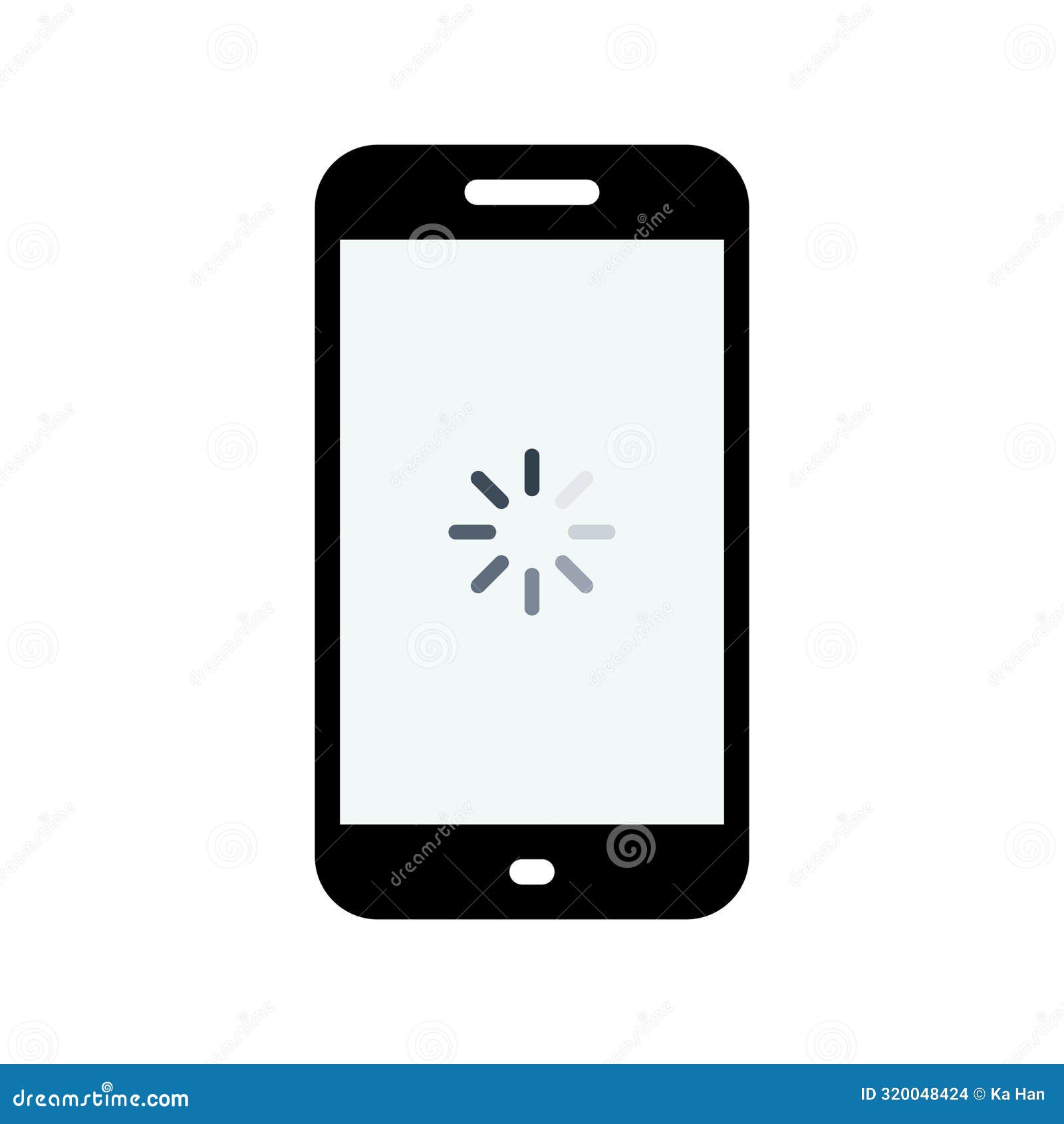 Loading on Phone Screen Icon. Buffer on Cellphone Display Concept Stock ...