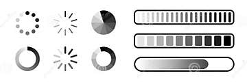 Loading Process Bar Vector Isolated Elements on White Backgroud. Vector ...