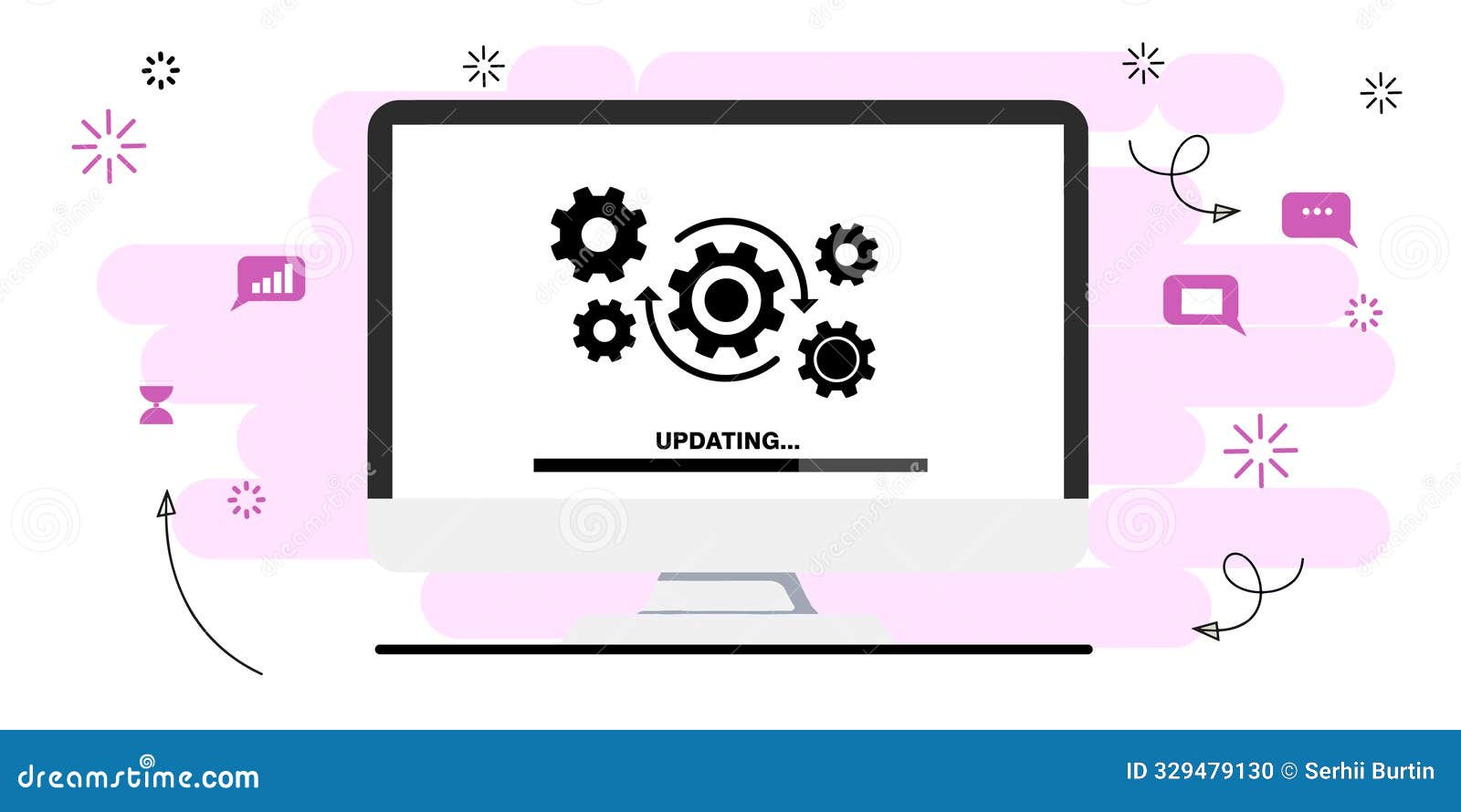 Loading Process On A Computer Screen System Software Update Data