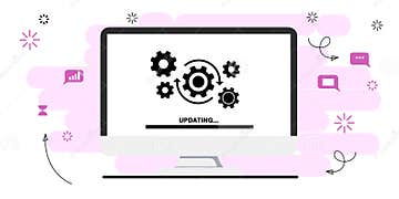 Loading Process on a Computer Screen. System Software Update, Data ...