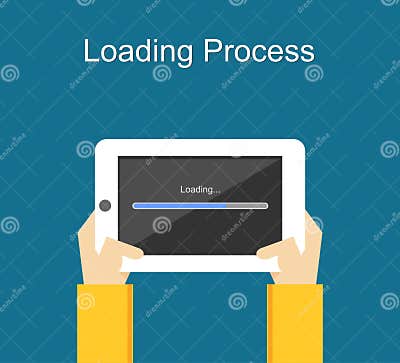 Loading Process Concept Illustration. Flat Design. Loading Process ...