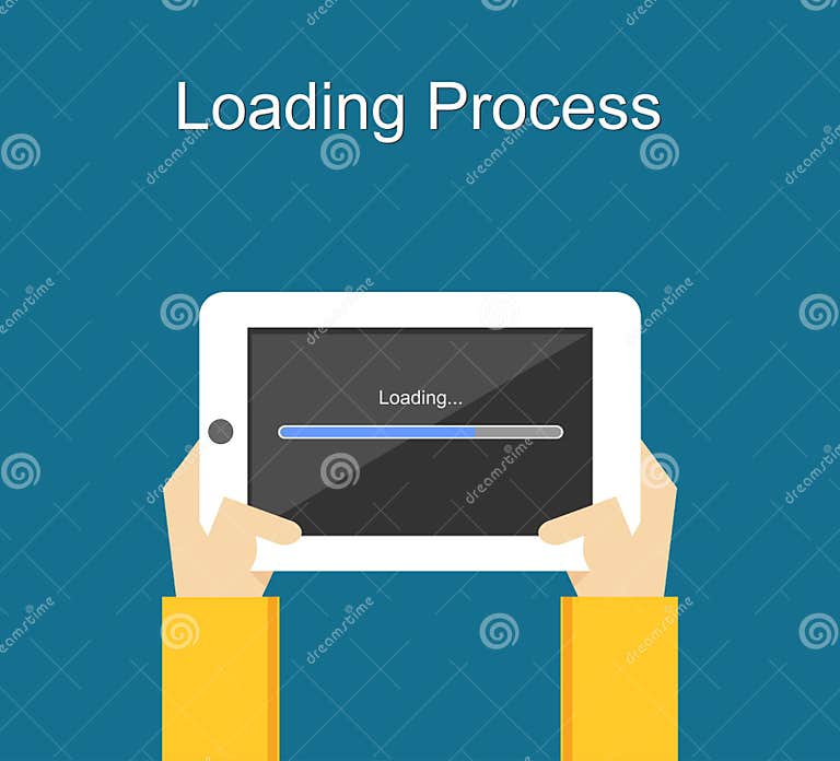 Loading Process Concept Illustration. Flat Design. Loading Process ...