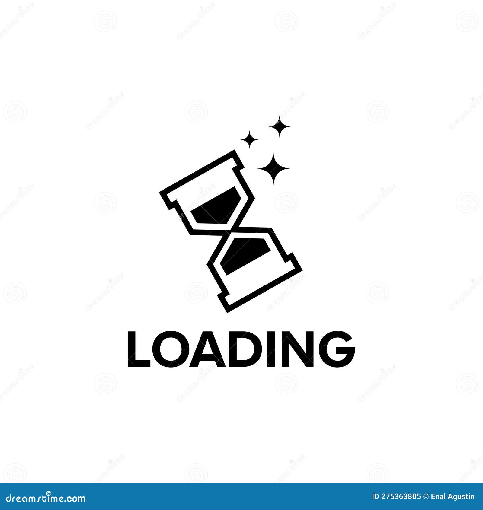 Loading Process with Sandglass Logo Design Stock Vector - Illustration ...