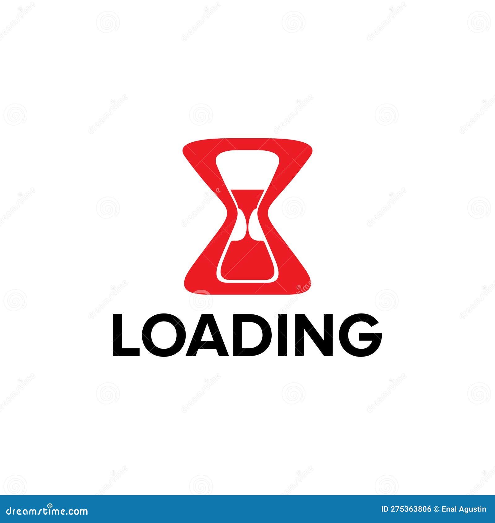 Loading Process with Sandglass Logo Design Stock Vector - Illustration ...