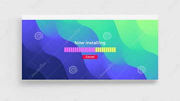 Loading Process Screen. Installing App or Software. Progress Loading Bar. Abstract Background ...