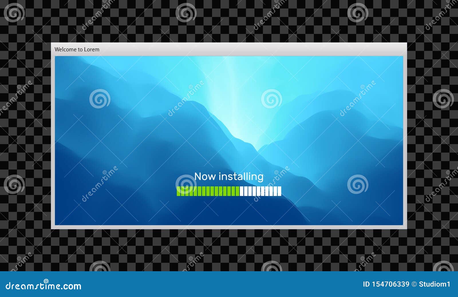 Loading Process Screen. Installing App or Software. Progress Loading ...