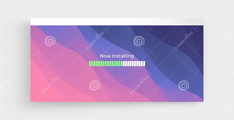 Loading Process Screen. Installing App or Software. Progress Loading ...