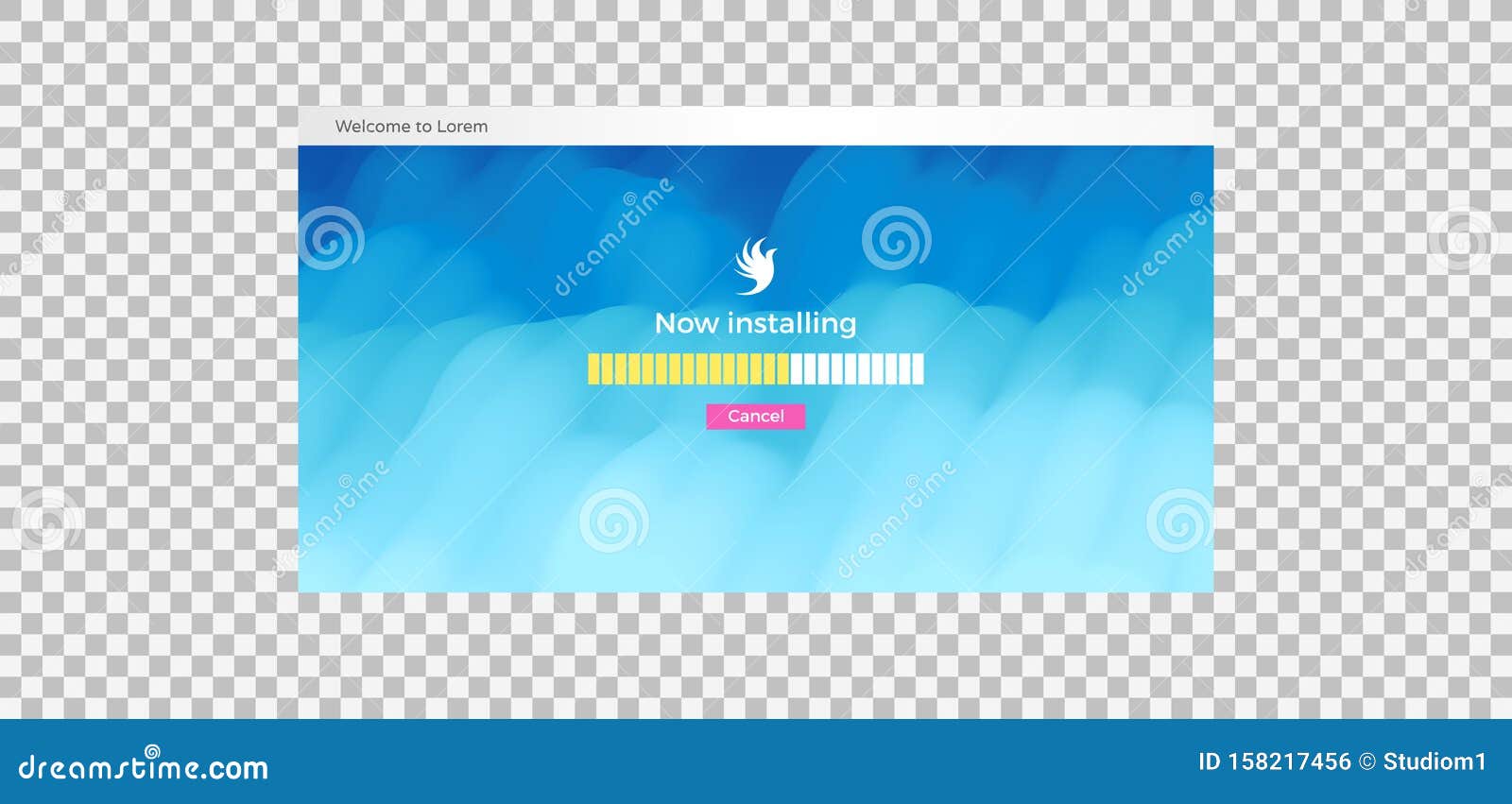 Loading Process Screen Installing App Or Software Progress Loading