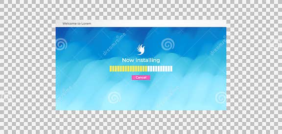 Loading Process Screen. Installing App or Software. Progress Loading Bar. Abstract Background ...
