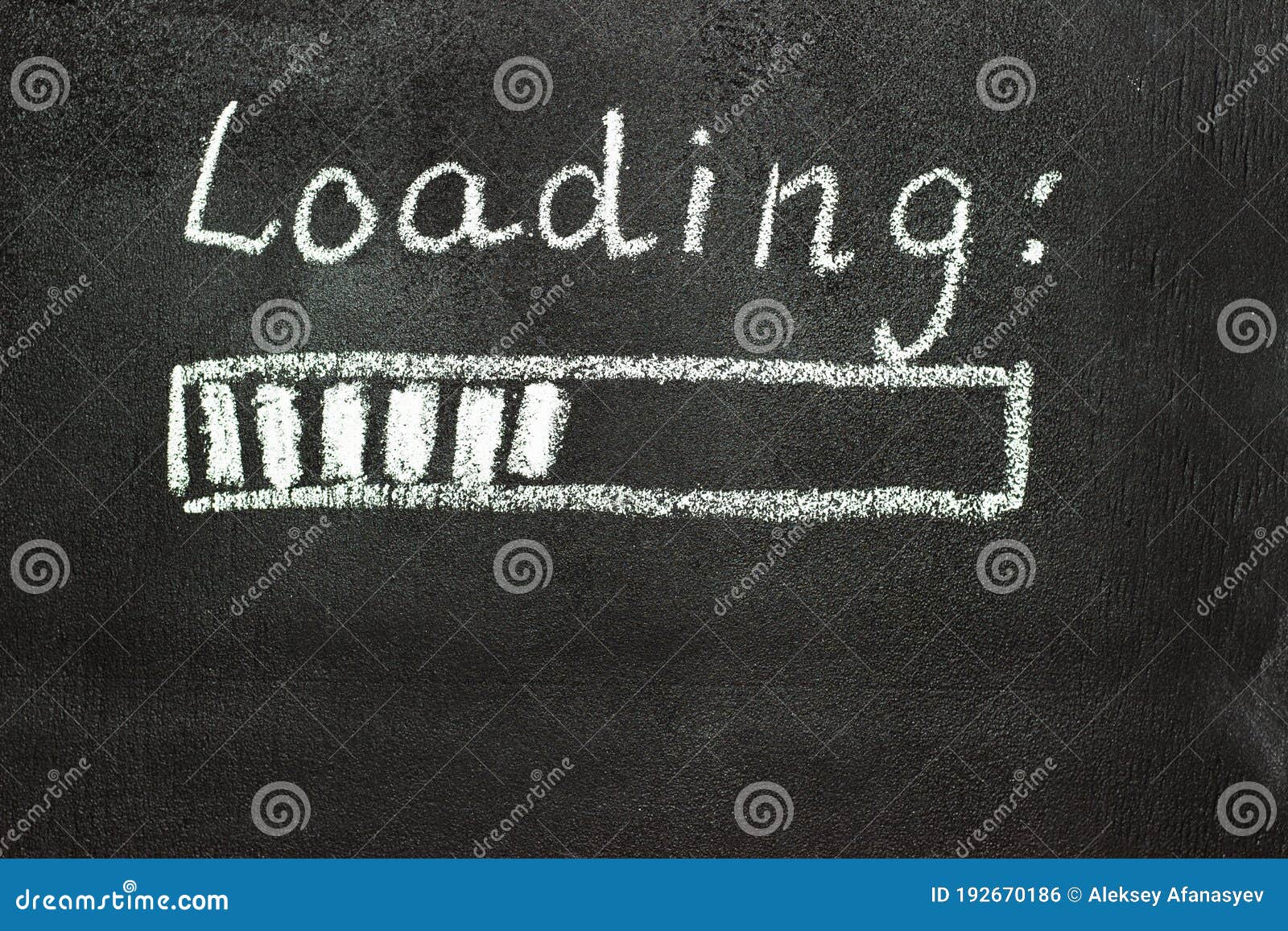 The Loading Process Is Shown In White On A Chalkboard. Stop Motion ...