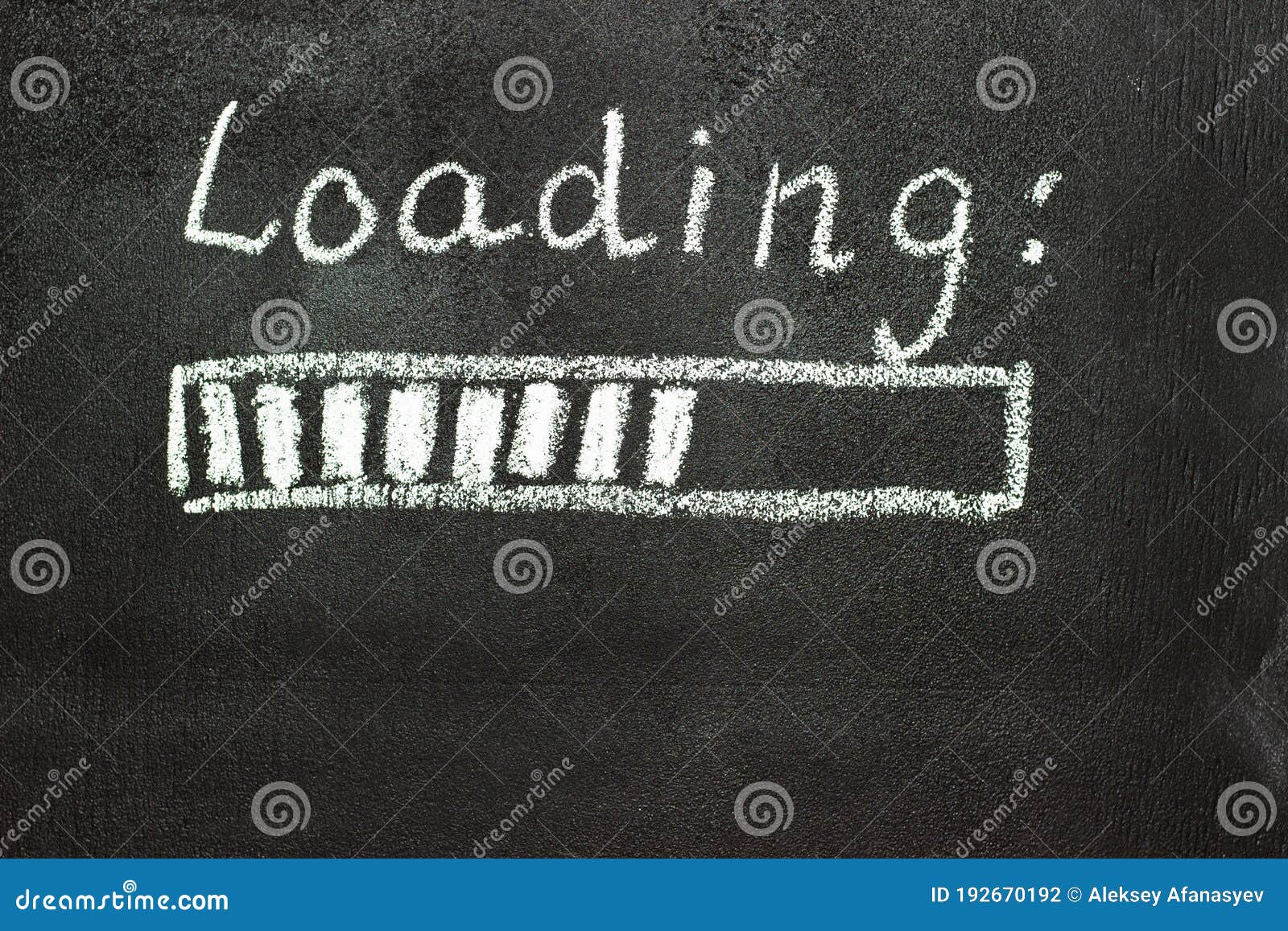 The Loading Process is Shown in White on a Chalkboard. Stop Motion ...