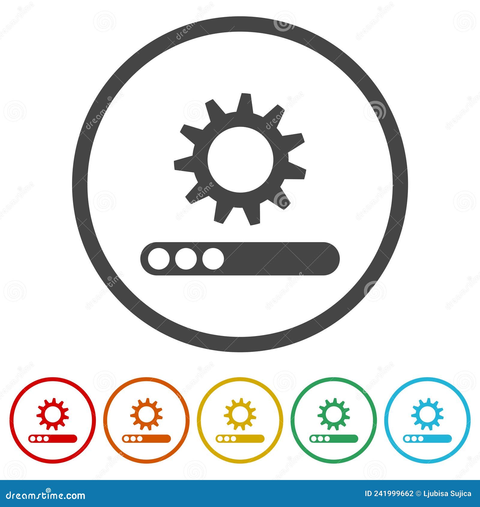 Loading Process. Update System Ring Icon, Color Set Stock Vector ...