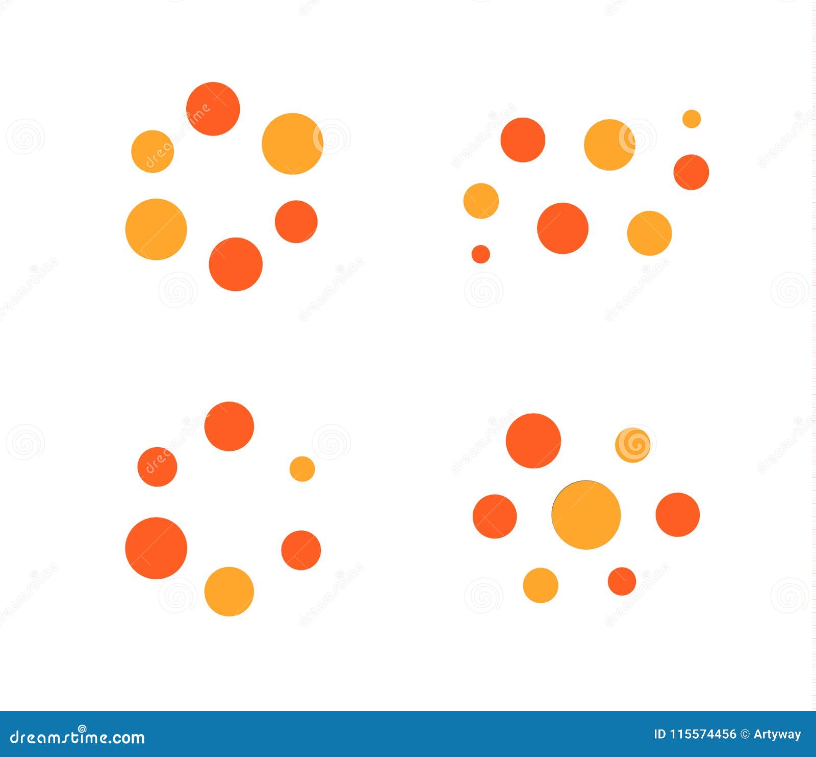 Loading Process Vector Icon Set. Orange and Red Light Lamp Indicator ...