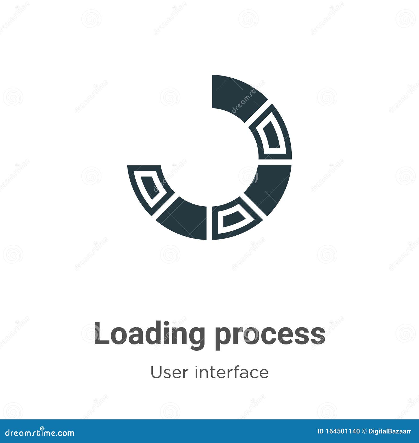 Loading Process Vector Icon on White Background. Flat Vector Loading ...