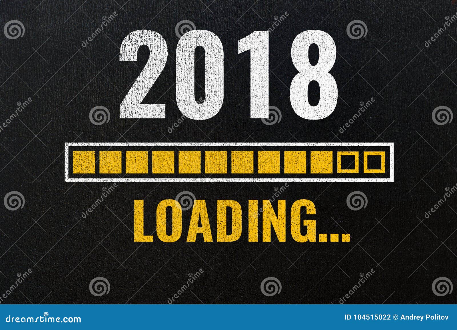 2018 Loading with Progress Bar, Chalk Drawing on Blackboard Stock Photo ... 2018 Loading with Progress Bar, Chalk Drawing on Blackboard Stock Photo ...