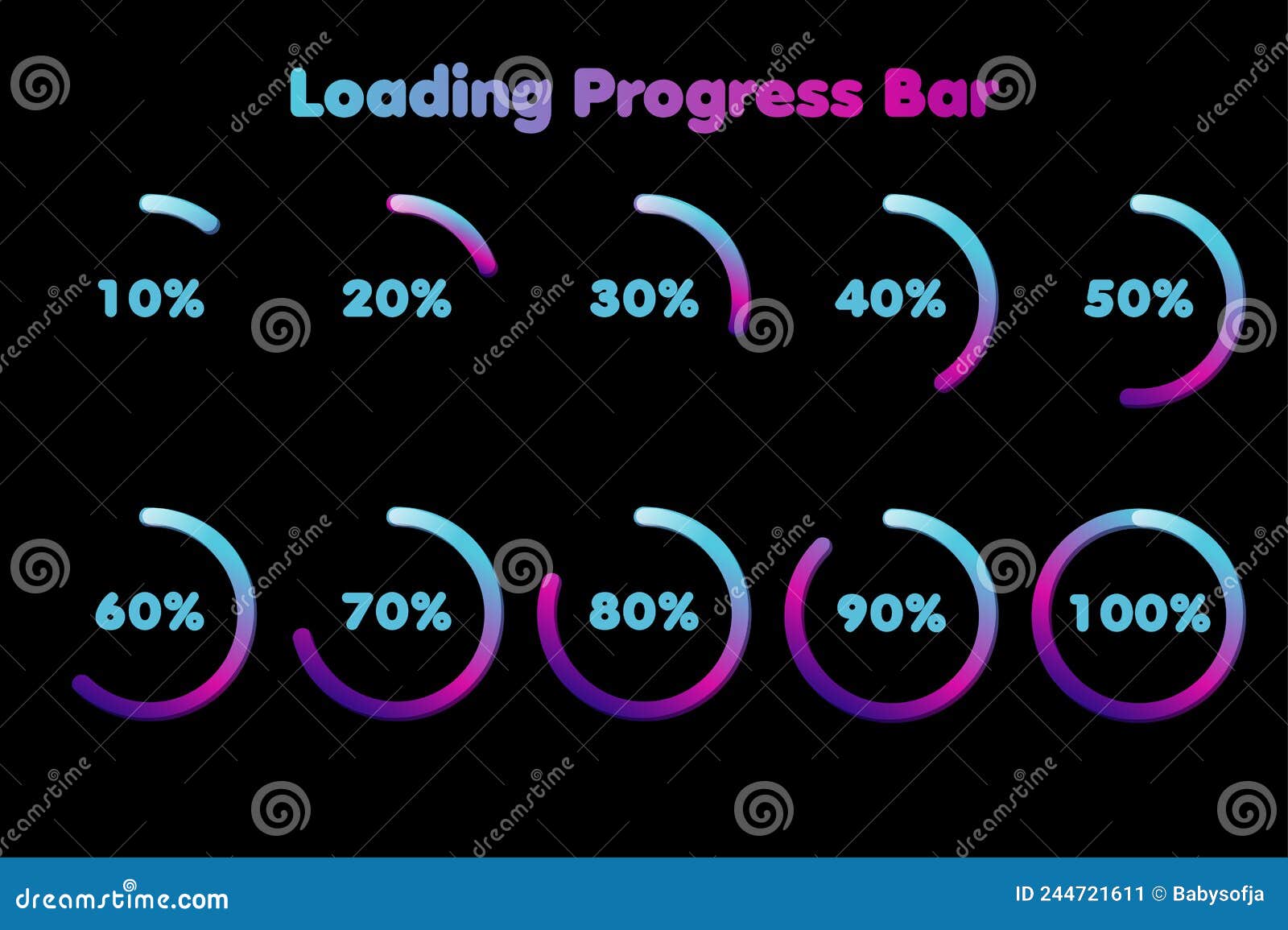 Loading Progress Bar. Circle Loading or Progress Percentage. Stock ...