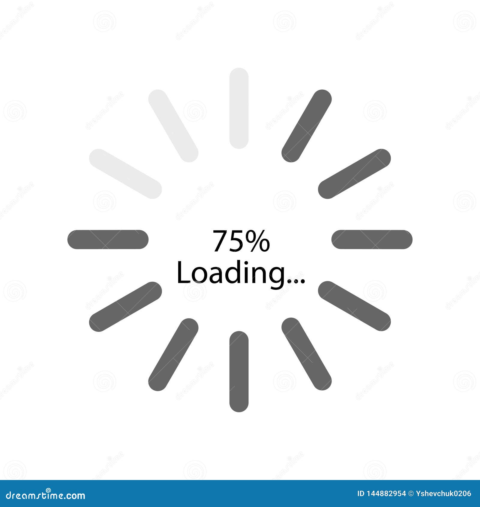Loading Progress Bar. Circle Shape. 75 Loading. White Background ...