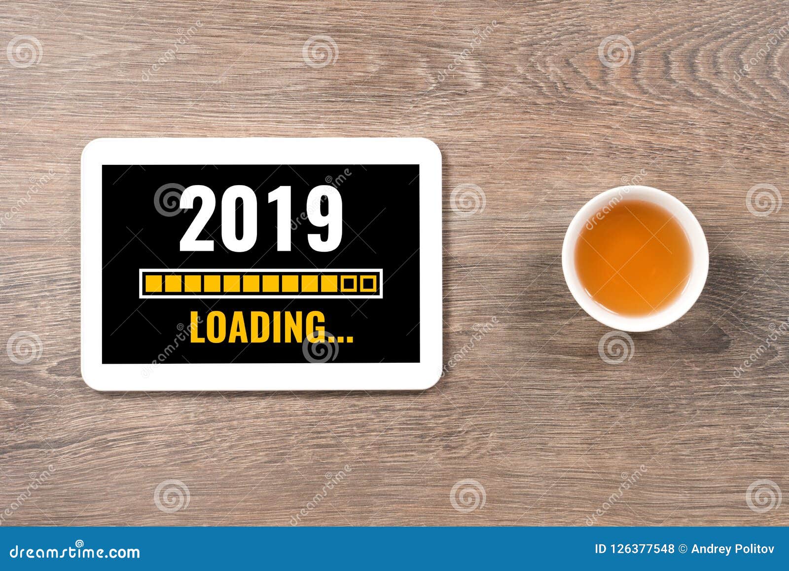 2019 Loading Progress Bar on Digital Tablet Stock Photo - Image of ...
