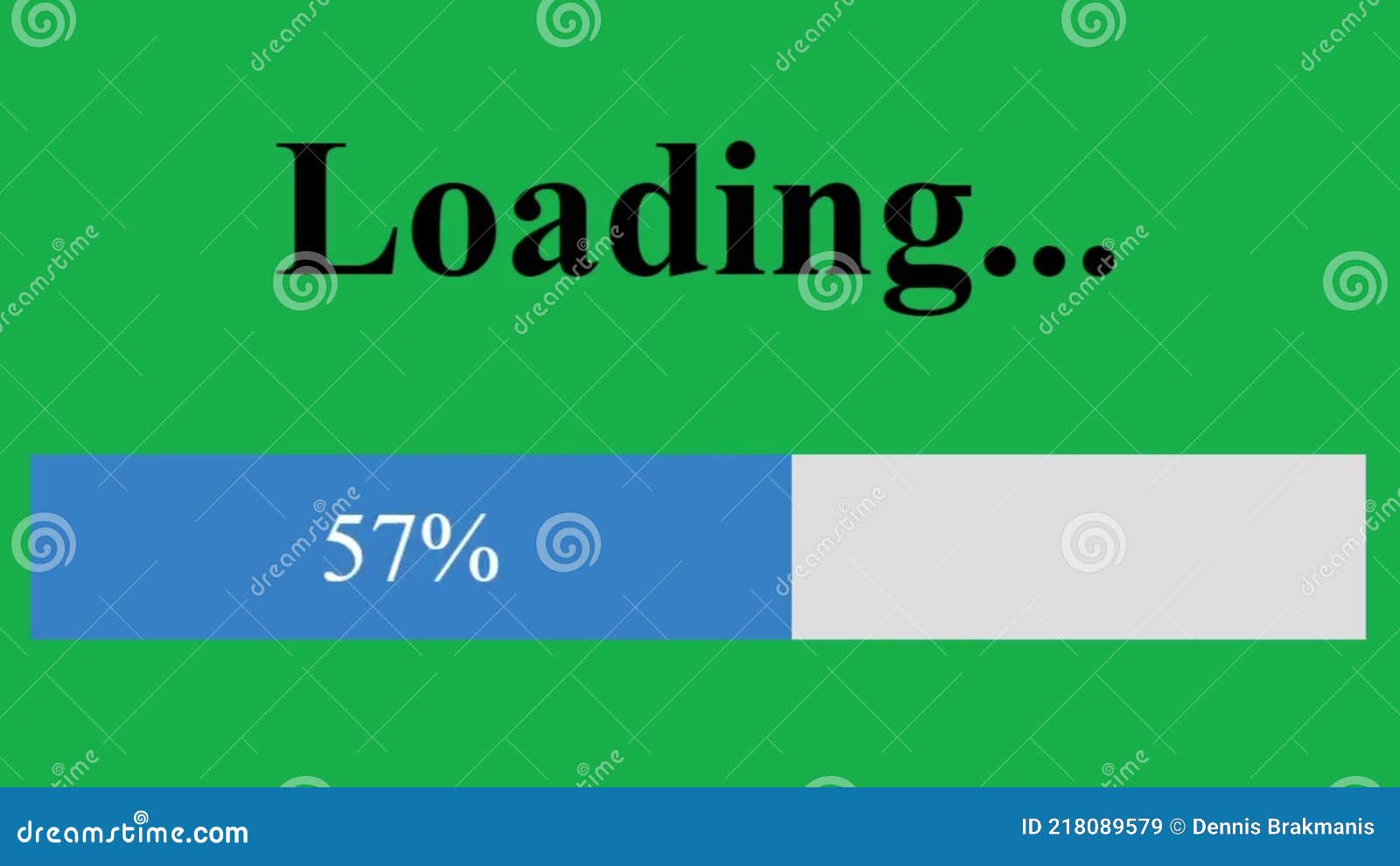 Loading Progress Bar with Green Screen on Device Screen Digital Display ...