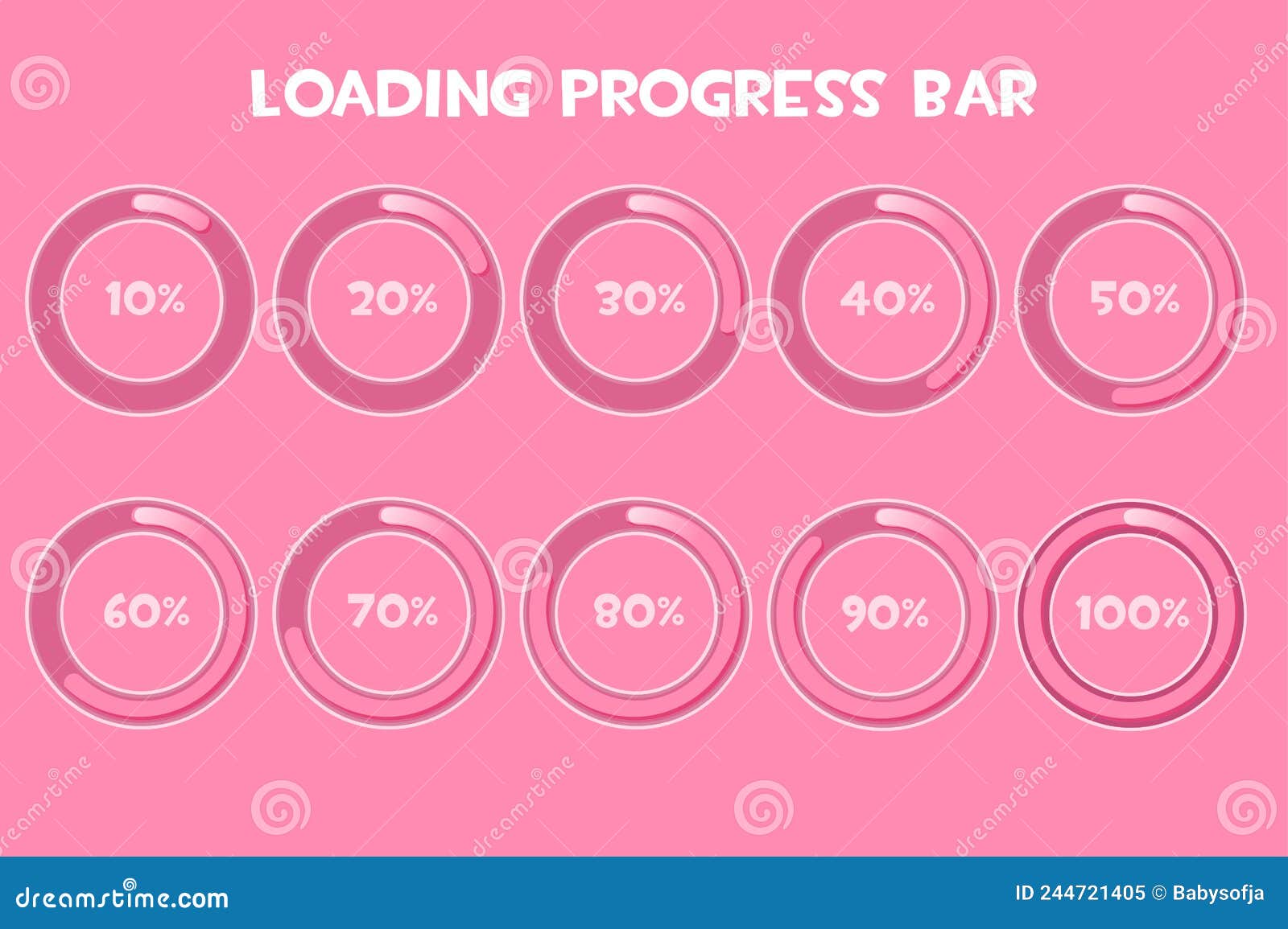 Loading Progress Bar, Pink Colour. Circle Loading or Progress ...