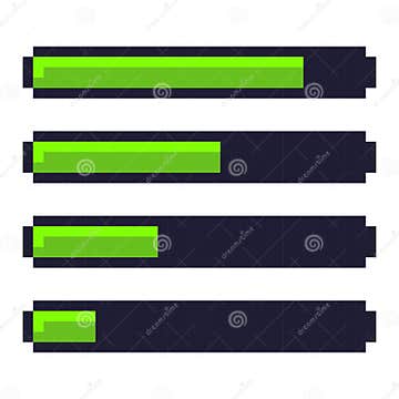 Loading Progress Bar Pixel Art Cartoon Retro Game Style Stock Vector ...