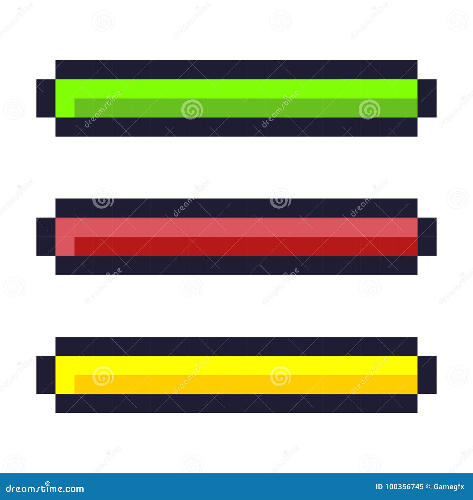 Loading Progress Bar Pixel Art Cartoon Retro Game Style Stock Vector ...