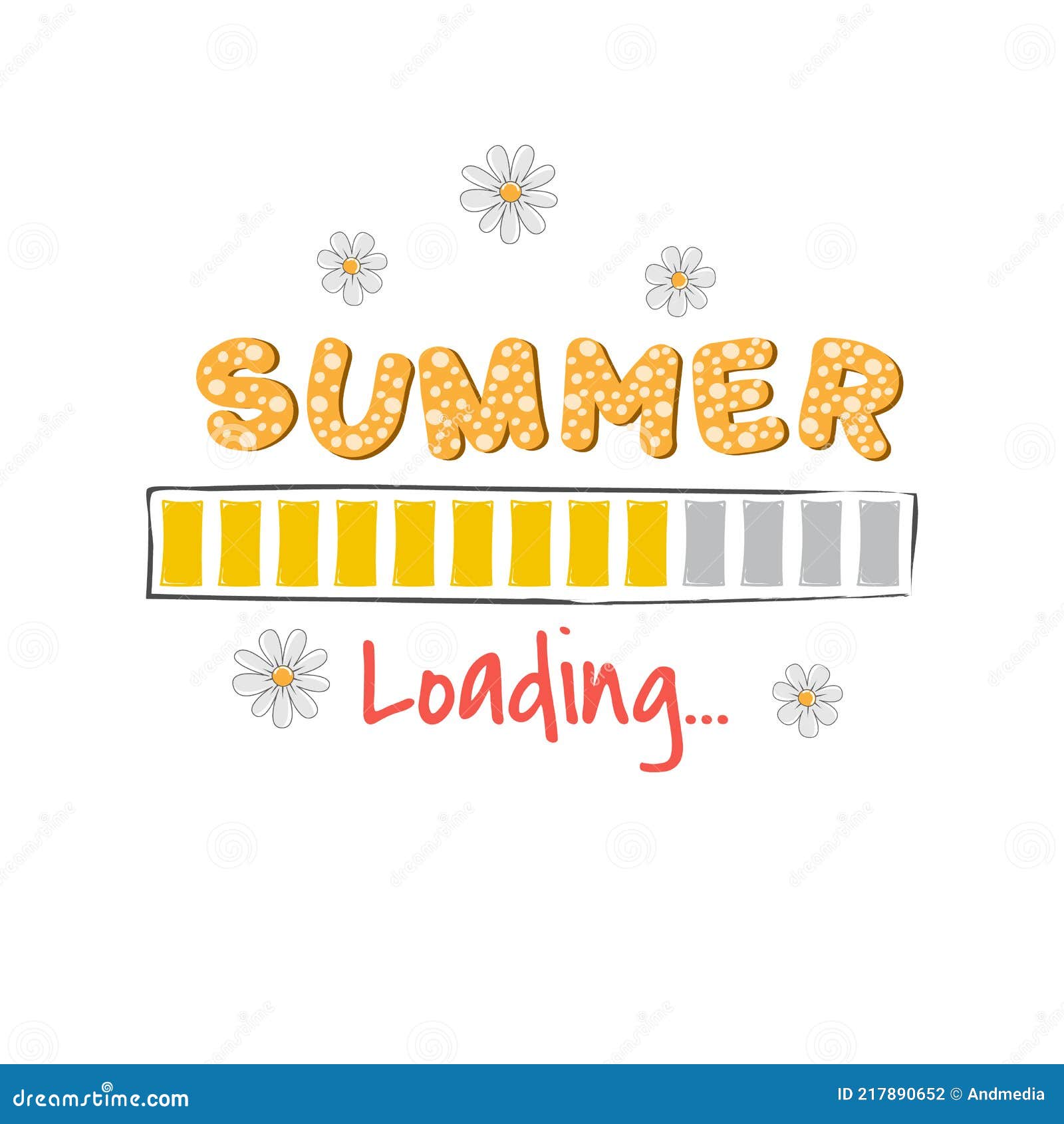 Loading Progress Bar with Text Summer. Vector Illustration. Stock ...