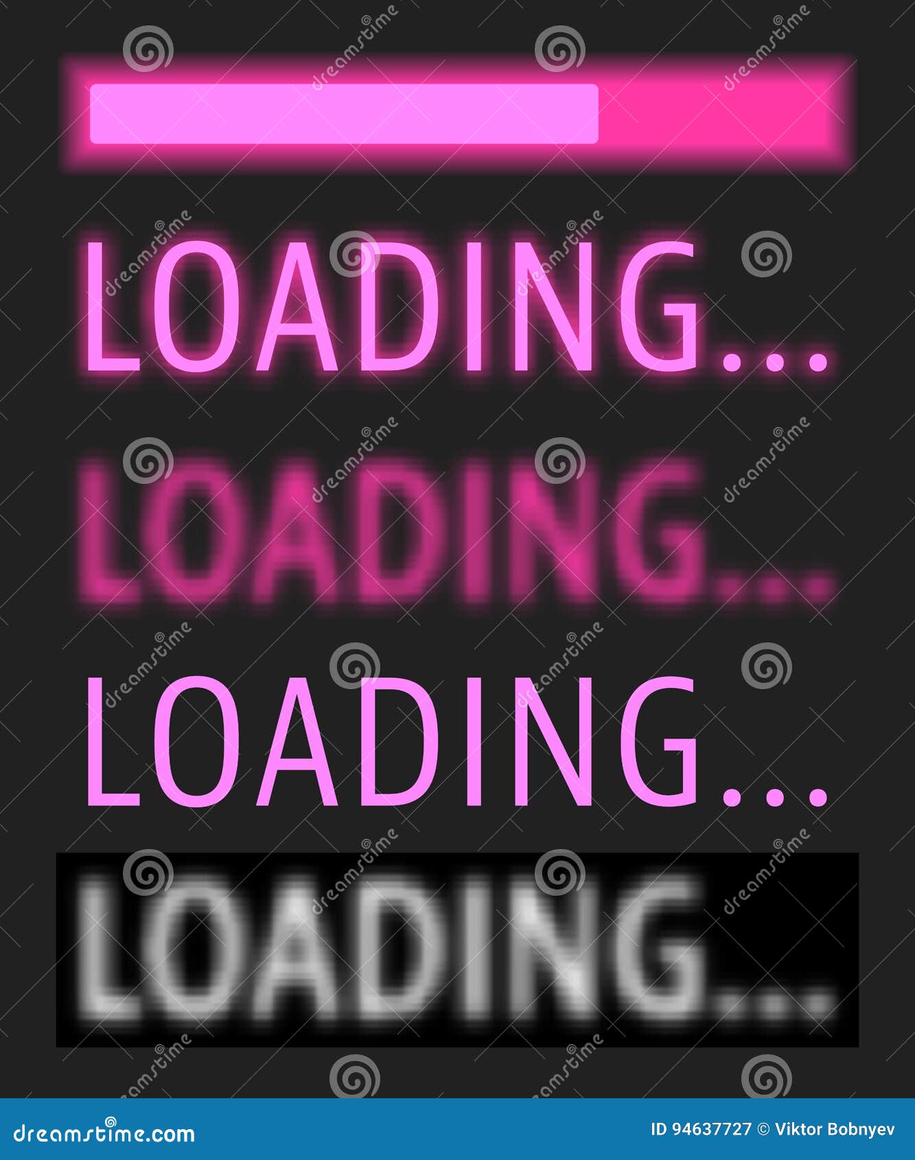 Loading progress bar stock vector. Illustration of stage - 94637727