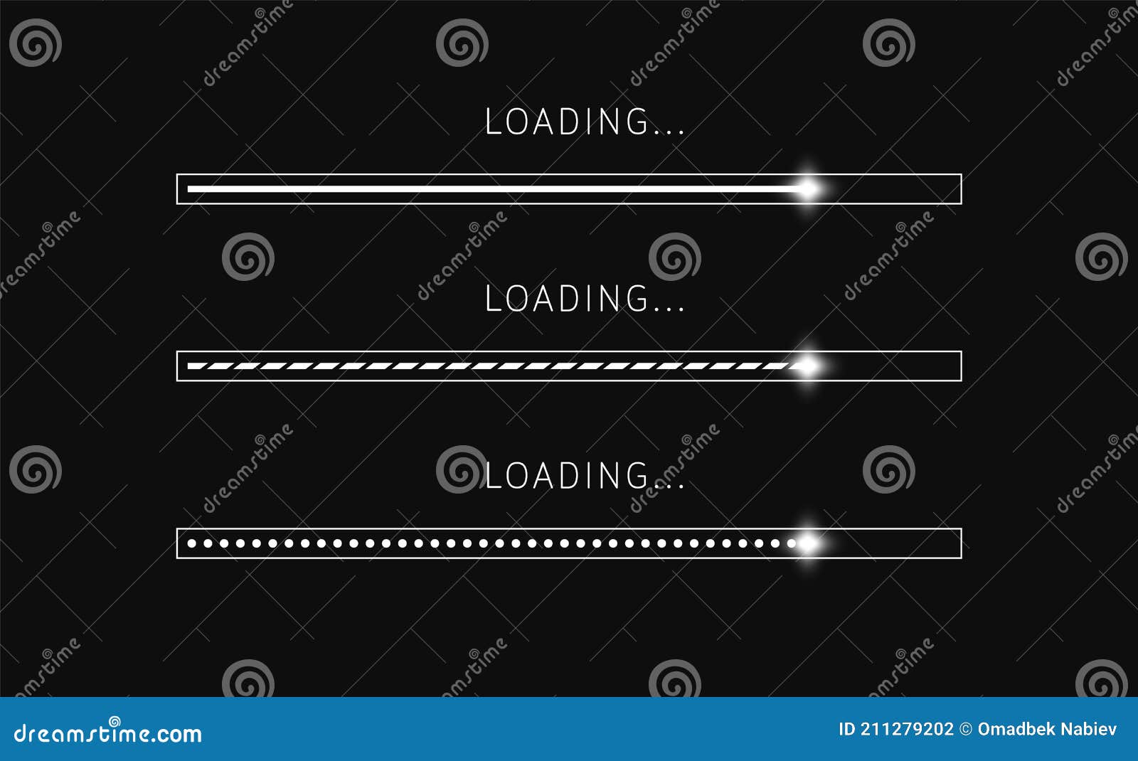 Loading progress bar stock vector. Illustration of concept - 211279202