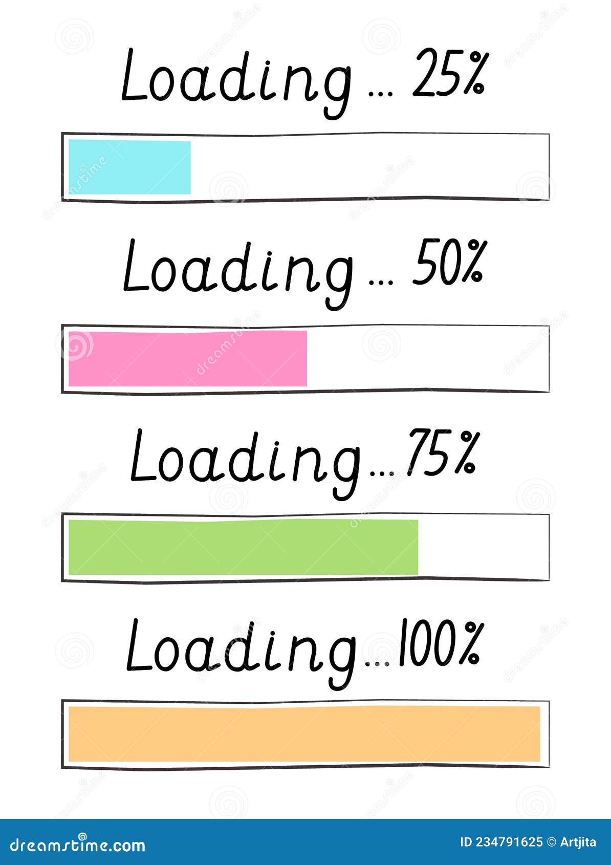 Updated Progress Circle Bar Set Icon Vector. Loader Symbol Button. Load ...