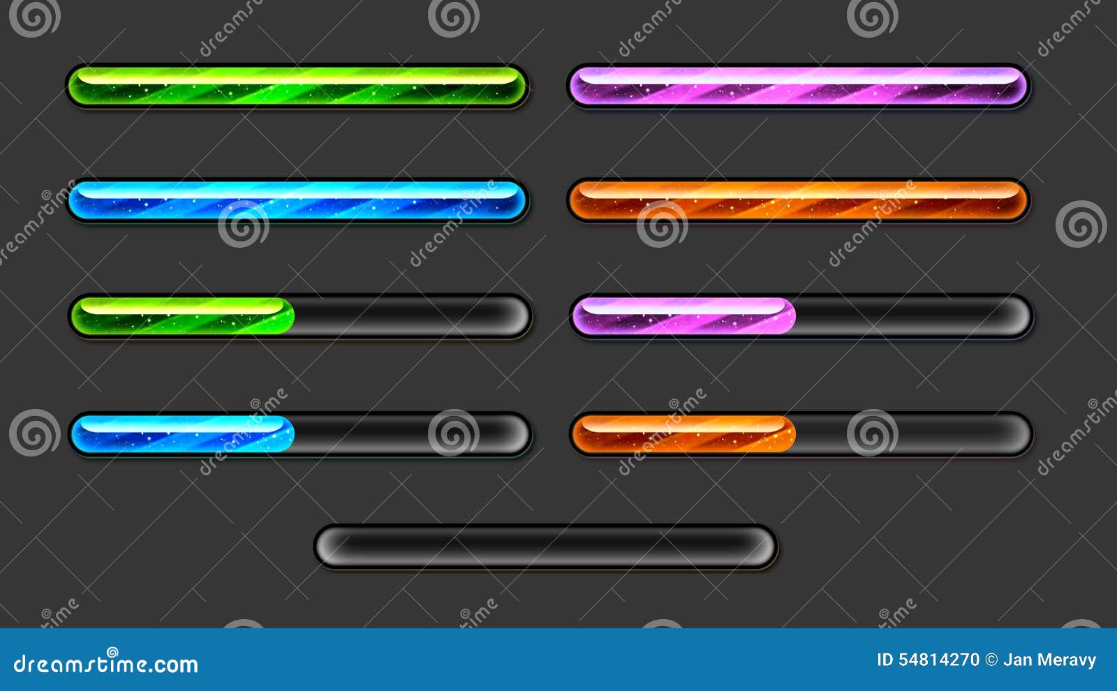 Loading Progress Bars set stock illustration. Illustration of galaxy ...