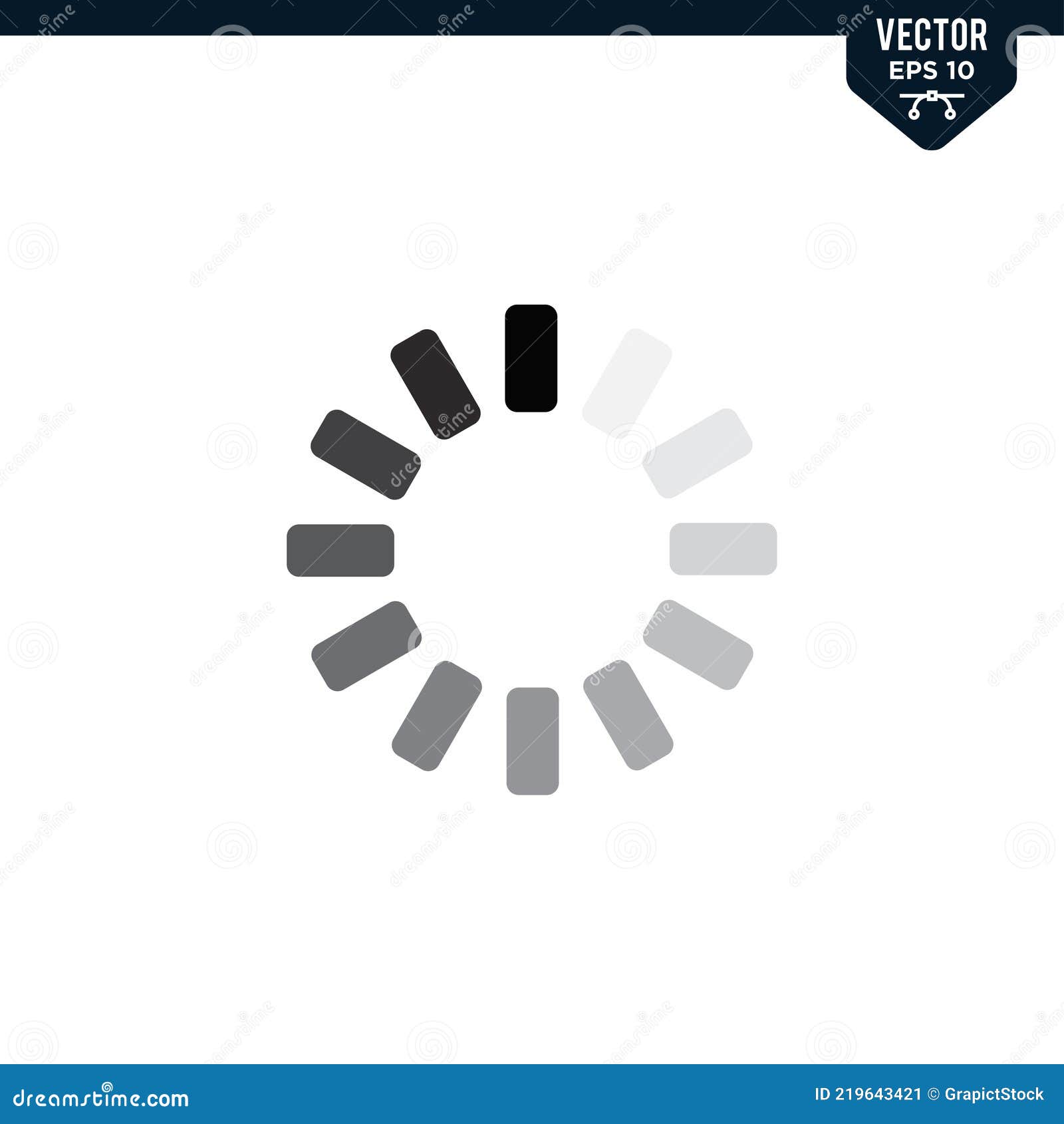 Loading Progress Icon Collection in Glyph Style, Solid Color Vector ...