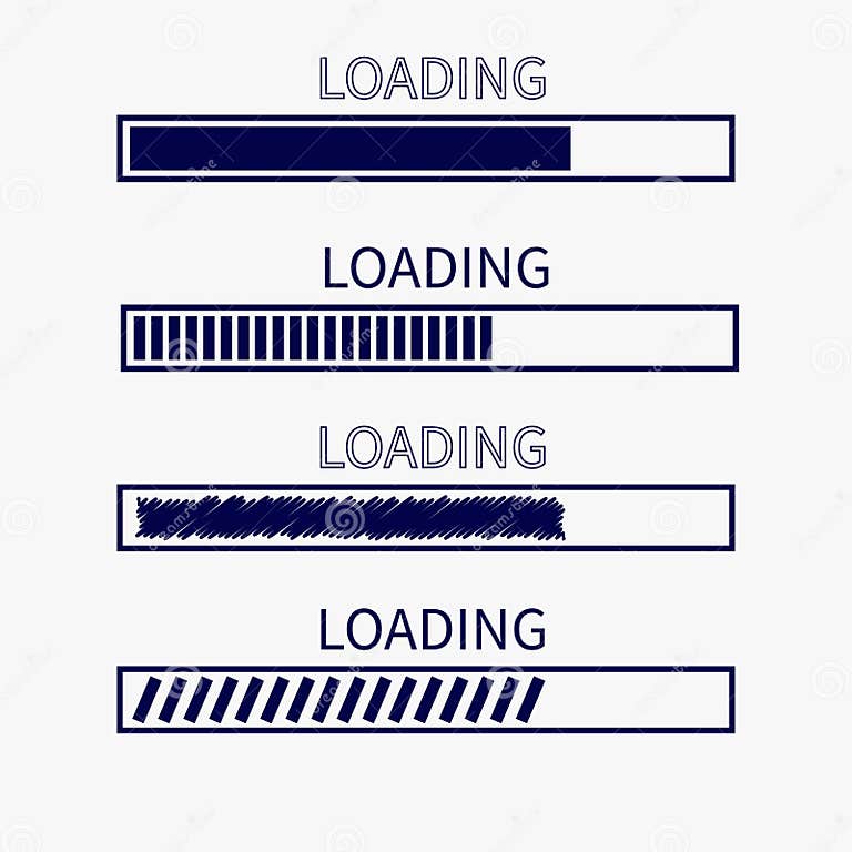 Loading Progress Status Bar Icon Set. Web Design App Download Timer ...