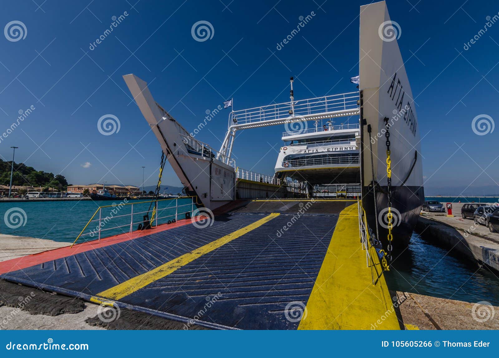 Loading ramp of big ship editorial photo. Image of business - 105605266