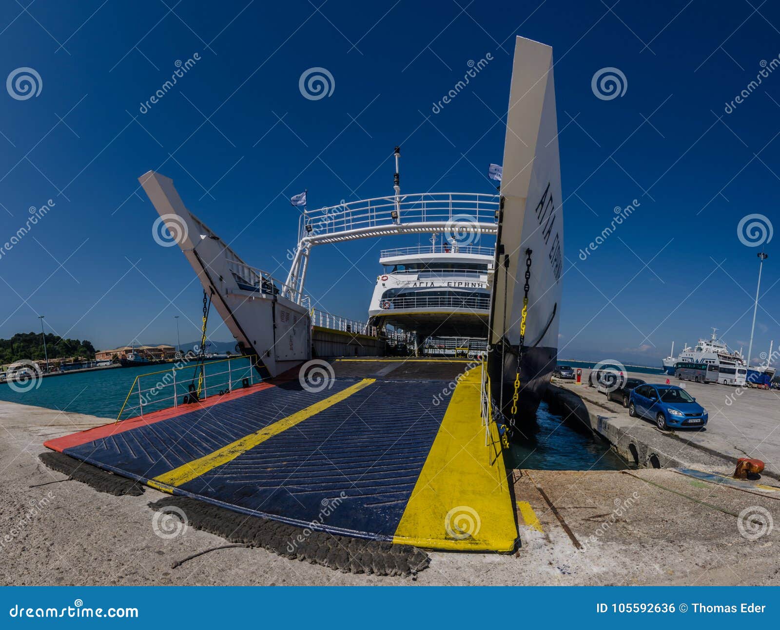 Loading Ramp from Big Ship Panorama Editorial Photo - Image of ...