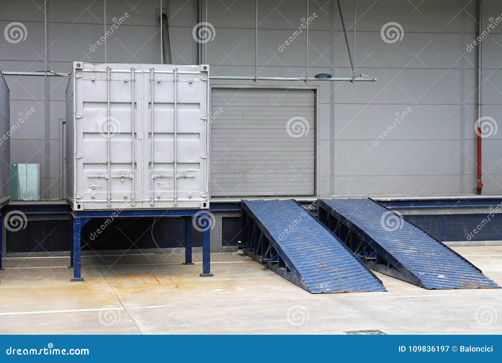 Loading Ramp Container stock image. Image of doors, metal - 109836197