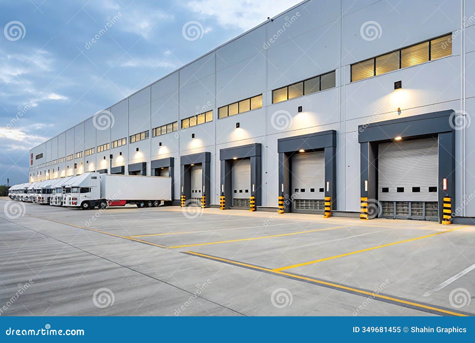 Loading Ramp Doors at Distribution Center. Modern Logistics Center ...