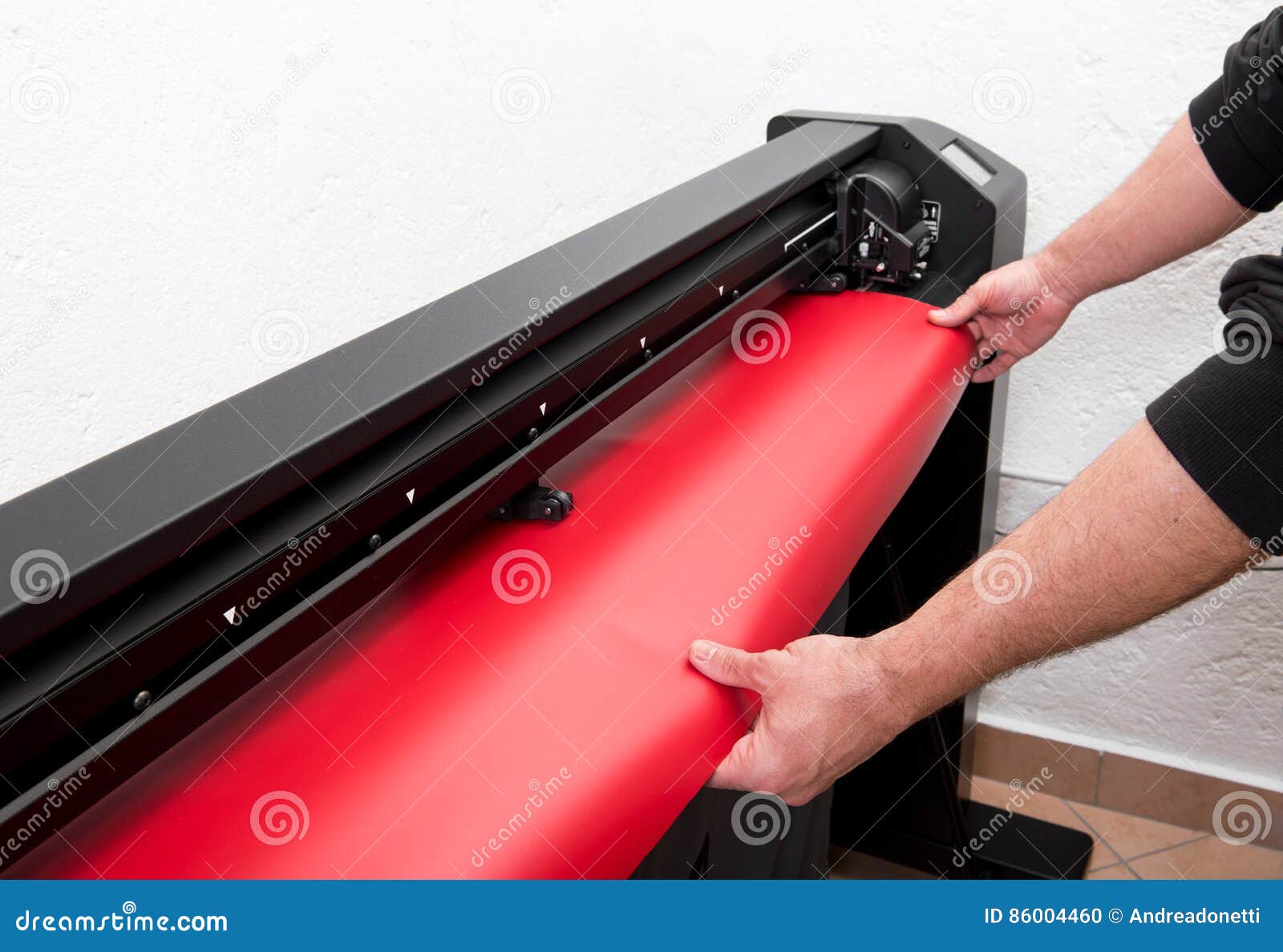 Loading Red Film on Plotter Stock Photo - Image of house, printer: 86004460