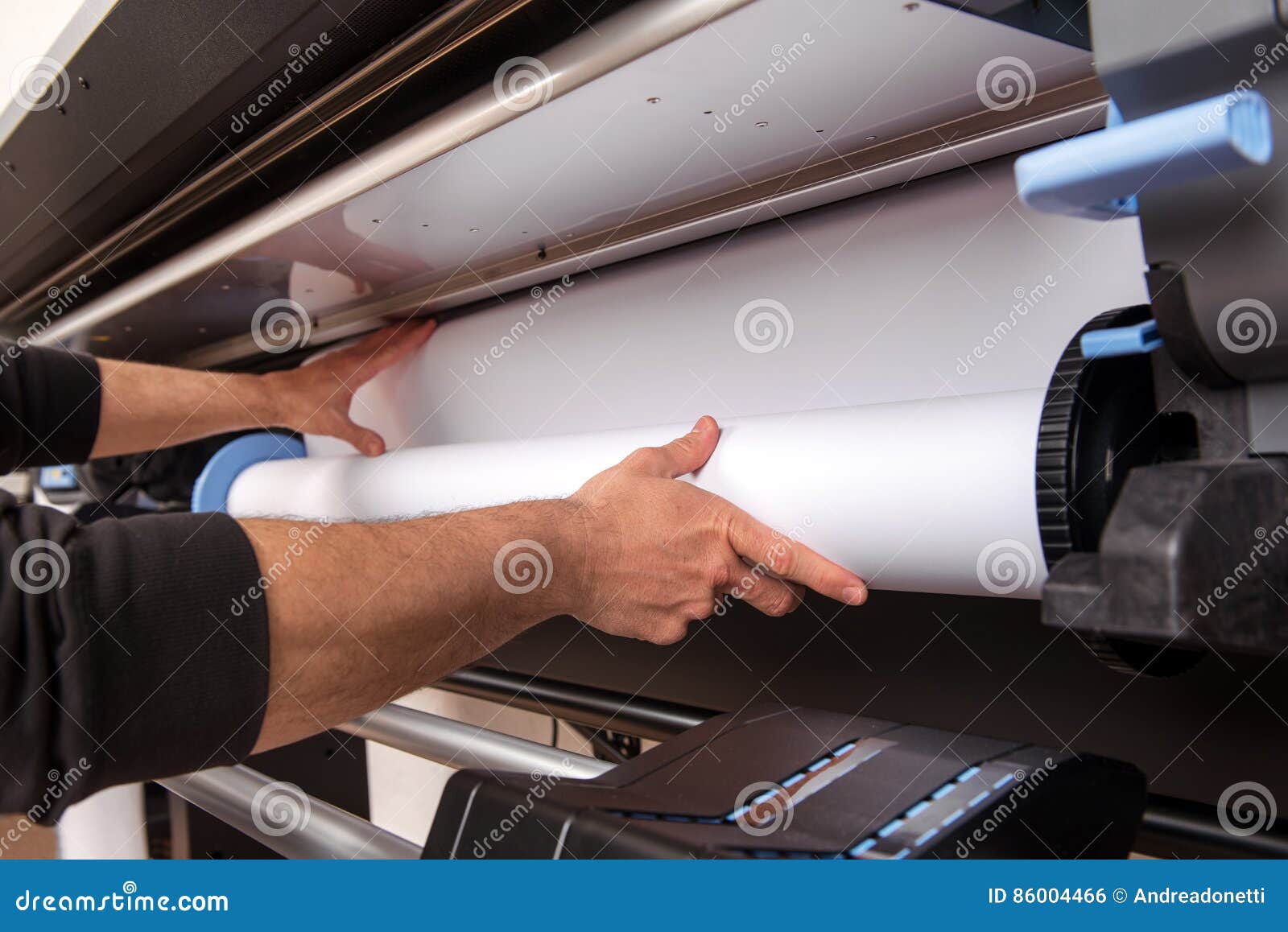 Loading Roll of Paper on Printer Stock Photo - Image of paper, loading ...