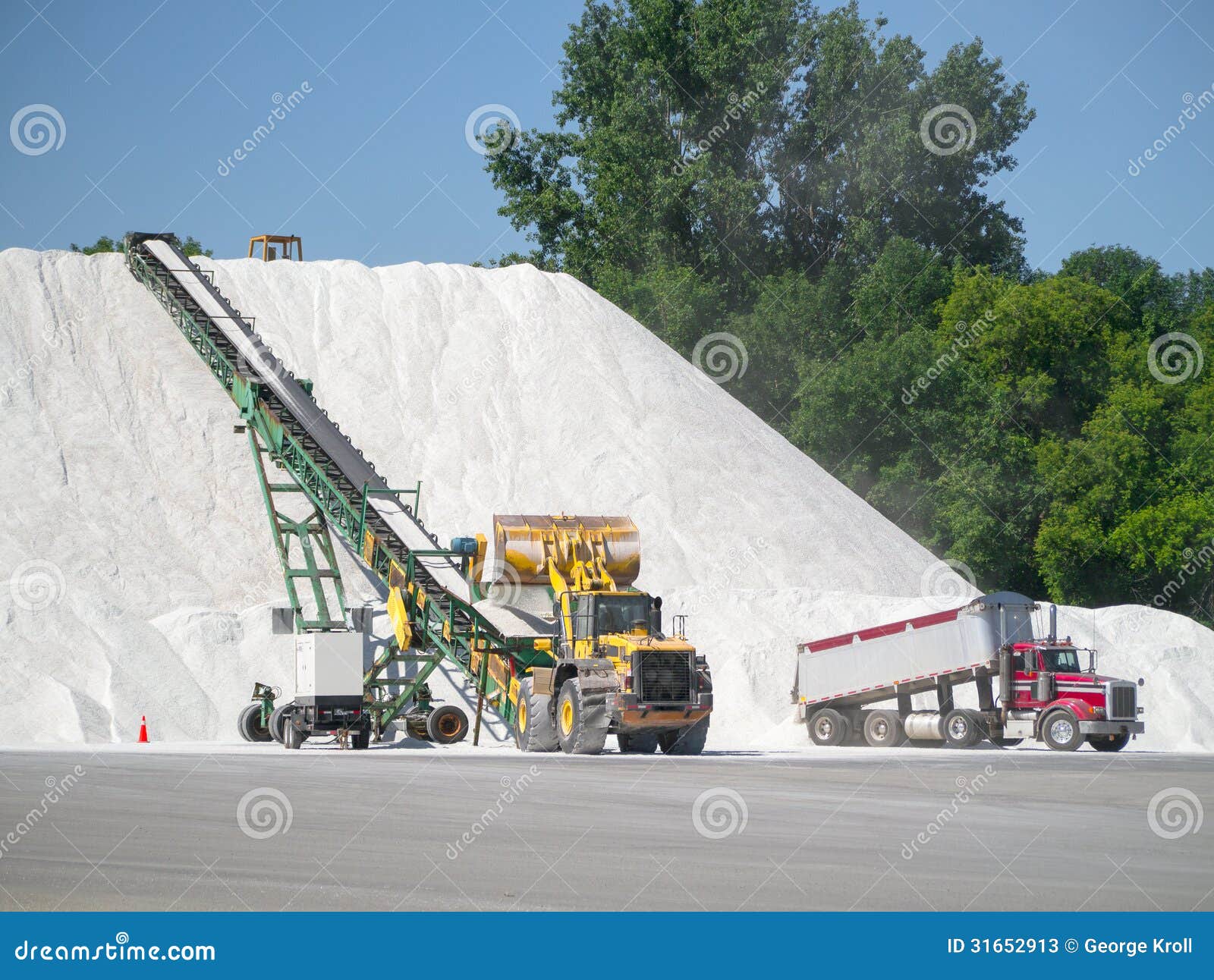 Loading Salt Onto Conveyor. Stock Image - Image of sodium, vehicle ...