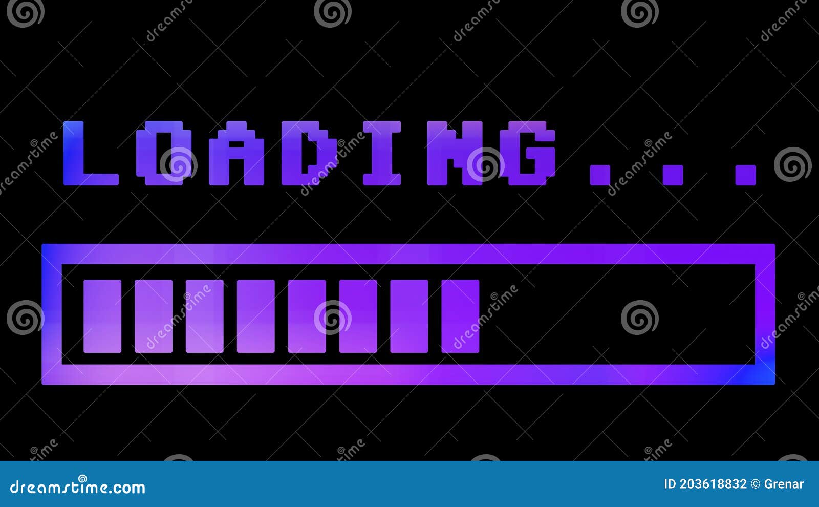 Loading Screen Bar 8-bit Fade Hue Purple Stock Illustration ...