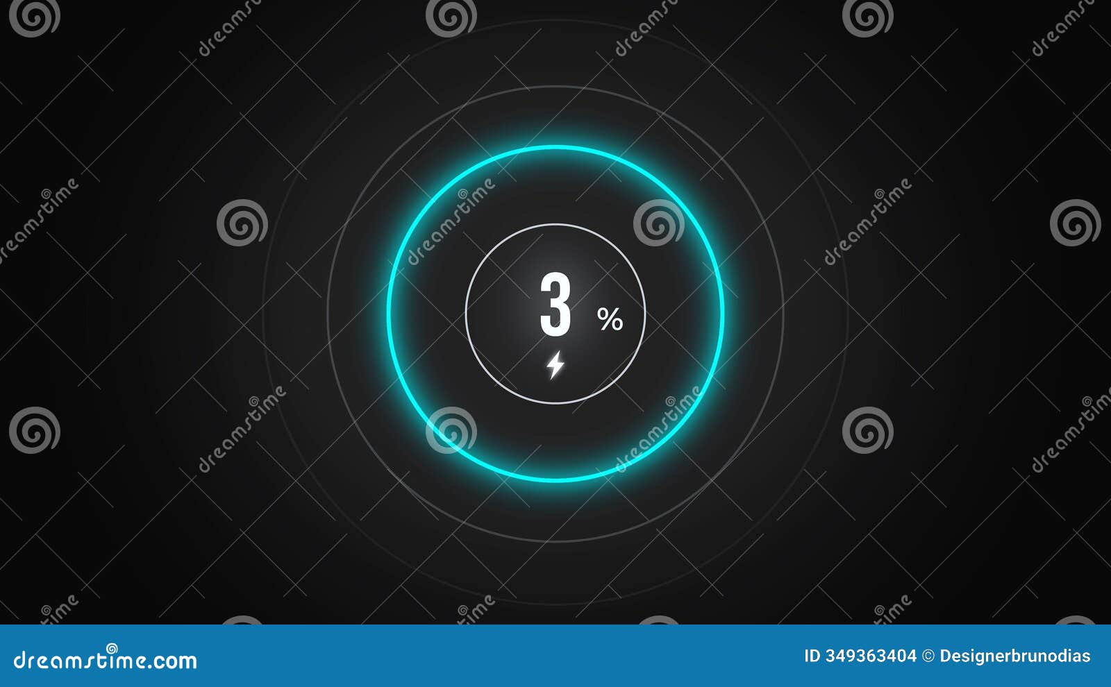 Loading screen at 3 . stock illustration. Illustration of charge ...