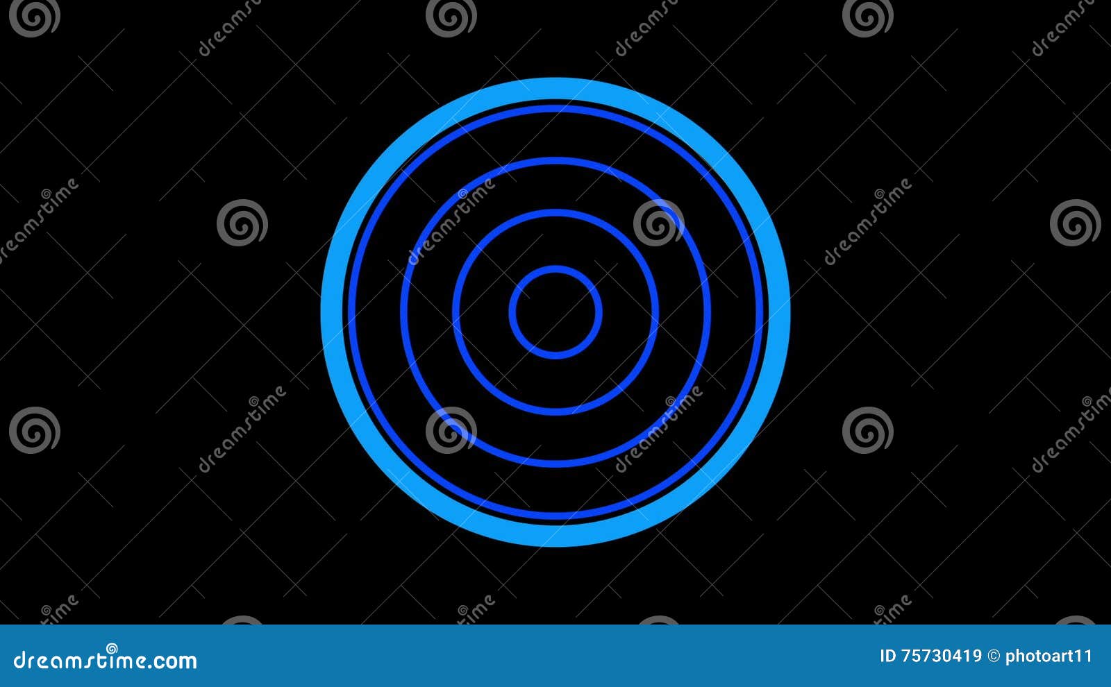 Loading Screen Circular, Blue on Black Background - 30fps Loop - Video ...