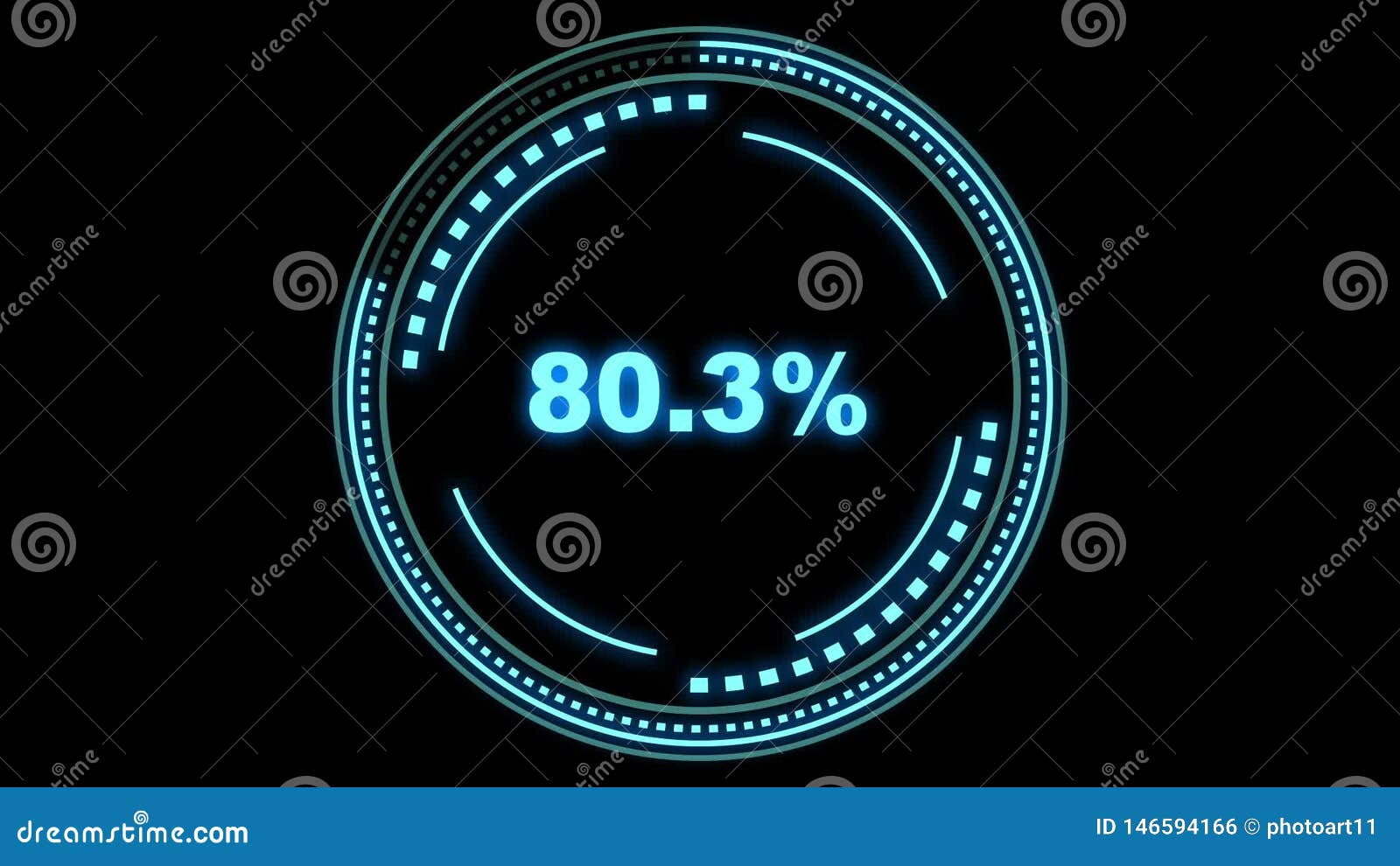 Loading Screen Futuristic - with Percentage Counter and HUD Elements, Pending Part is Loopable ...